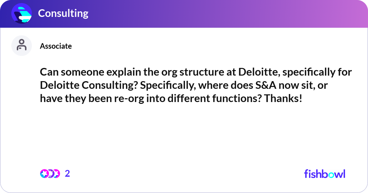 Can someone explain the org structure at Deloitte,... | Fishbowl
