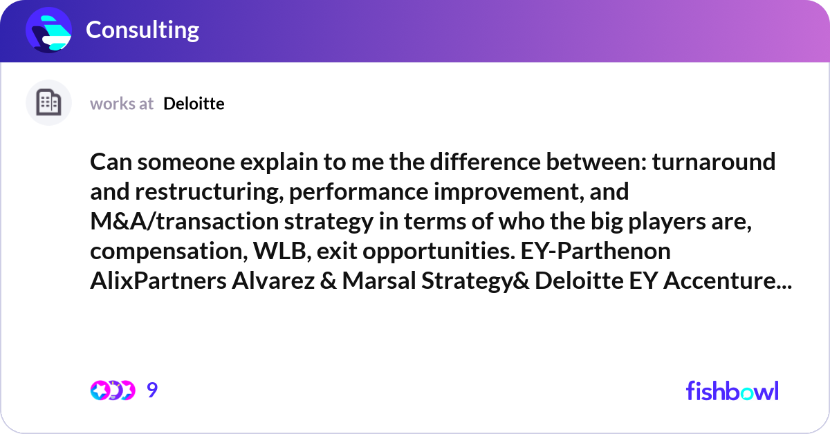 Can someone explain to me the difference between: ... | Fishbowl