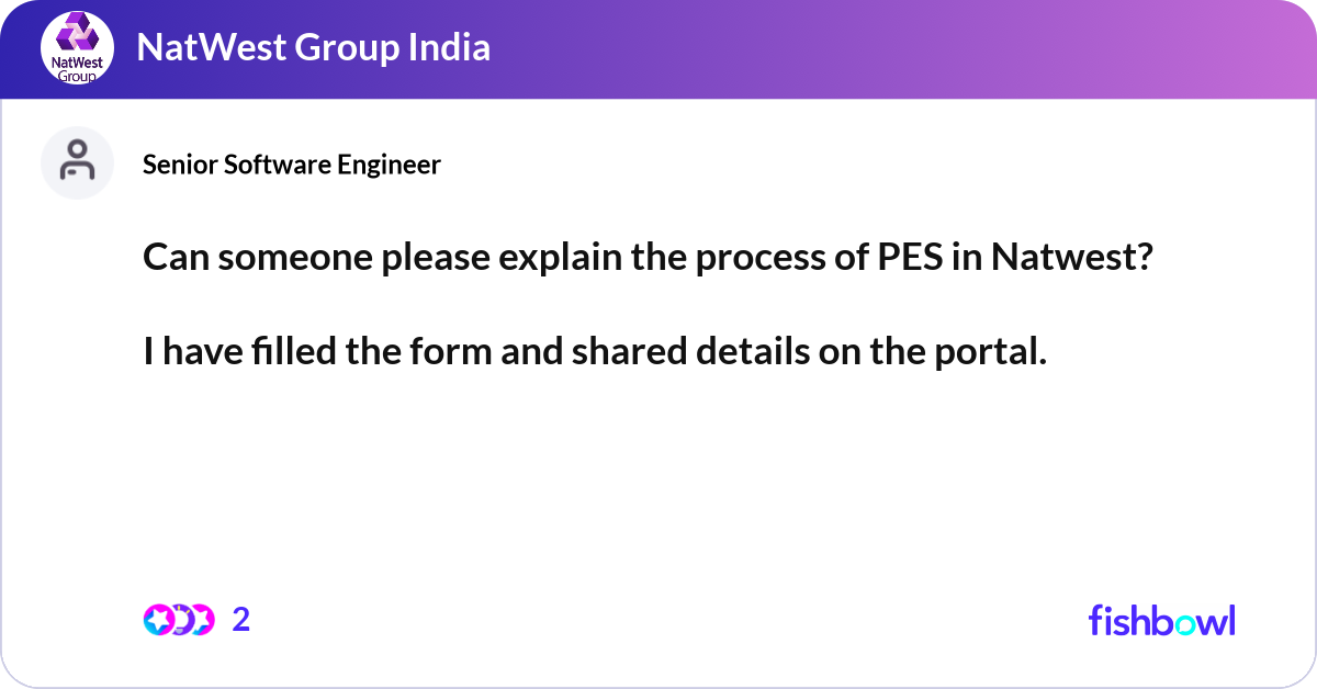 Can someone please explain the process of PES in N... | Fishbowl