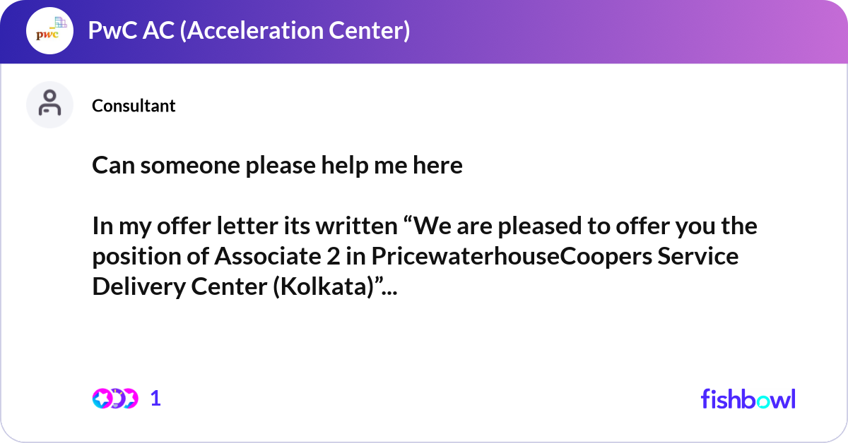 Can someone please help me here In my offer lette... | Fishbowl