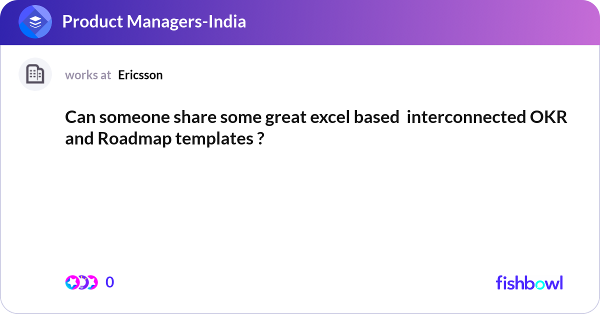 Can someone share some great excel based intercon... | Fishbowl