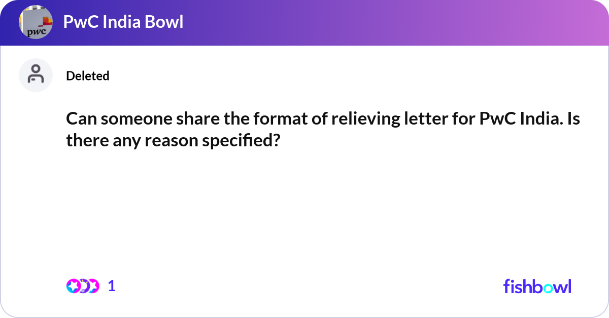 Can someone share the format of relieving letter f... | Fishbowl