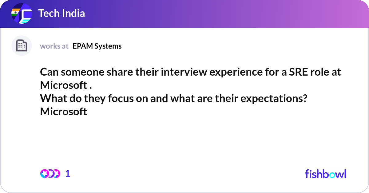 Can someone share their interview experience for a... | Fishbowl