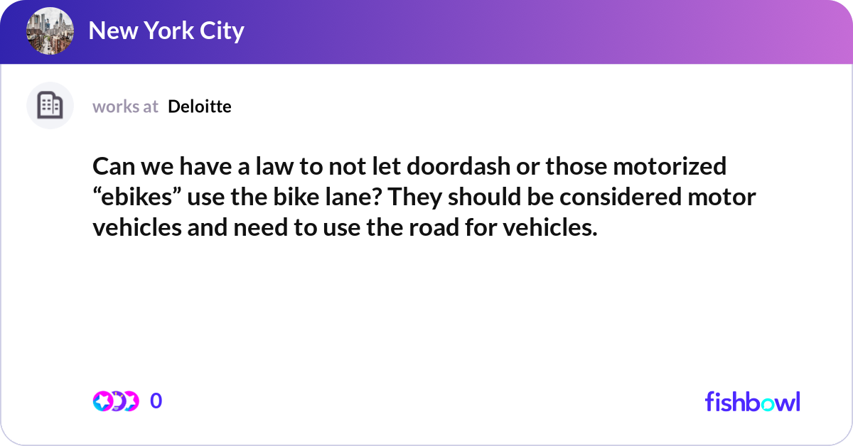 Can we have a law to not let doordash or those mot... | Fishbowl
