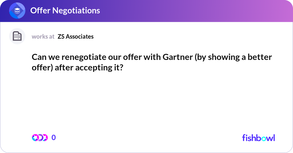 Can we renegotiate our offer with Gartner (by show... | Fishbowl