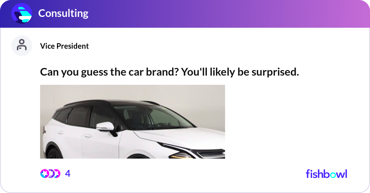 Can you guess the car brand? You'll likely be surp... | Fishbowl