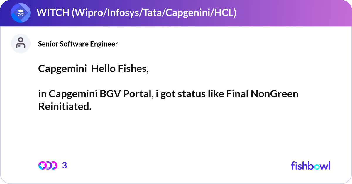 Capgemini Hello Fishes, in Capgemini BGV Portal,... | Fishbowl