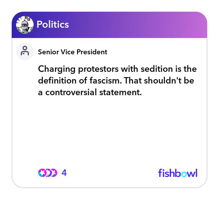 Charging protestors with sedition is the definitio... | Fishbowl