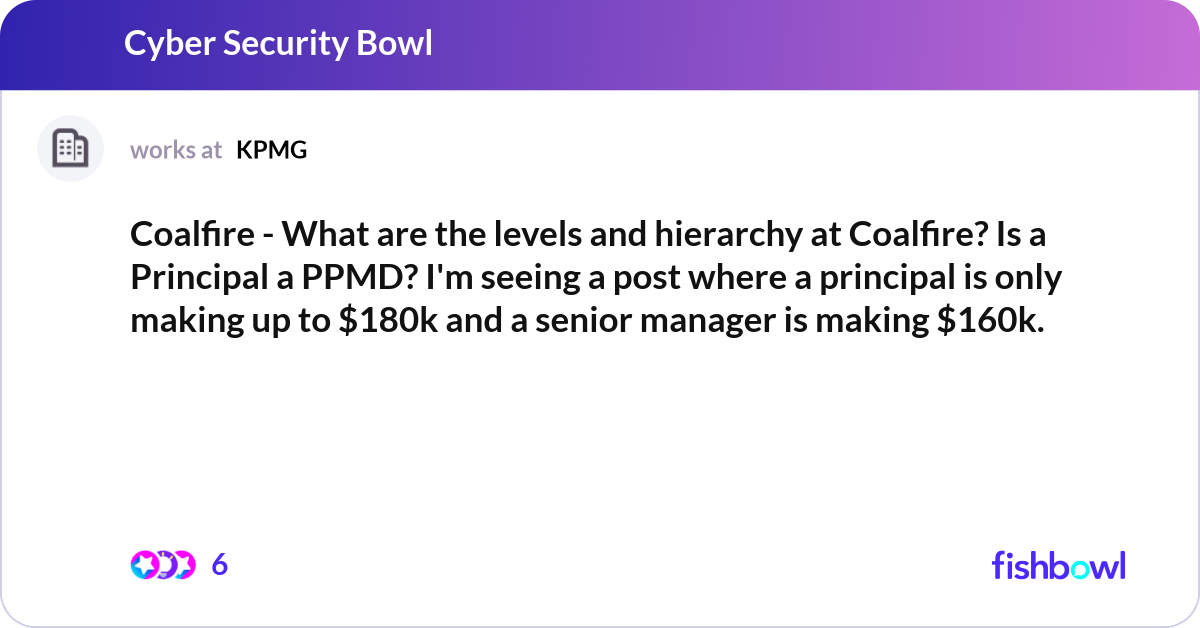 Coalfire - What are the levels and hierarchy at Co... | Fishbowl