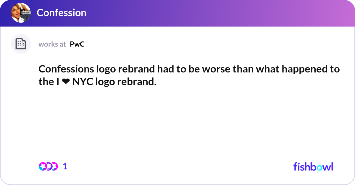 Confessions logo rebrand had to be worse than what... | Fishbowl