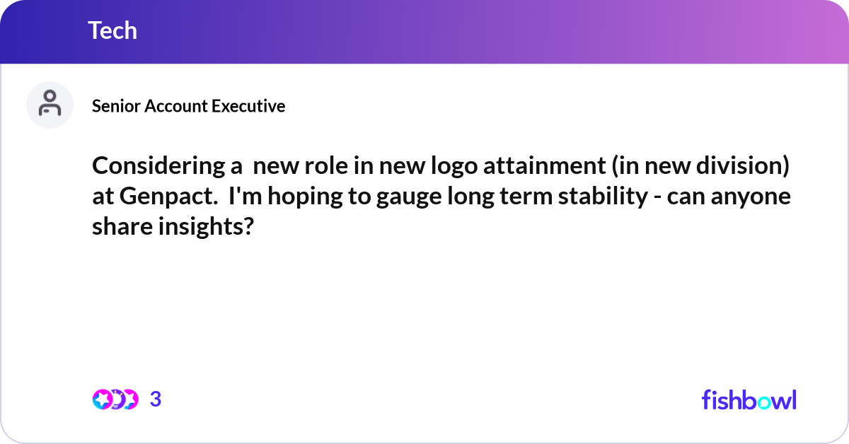 Considering a new role in new logo attainment (in... | Fishbowl