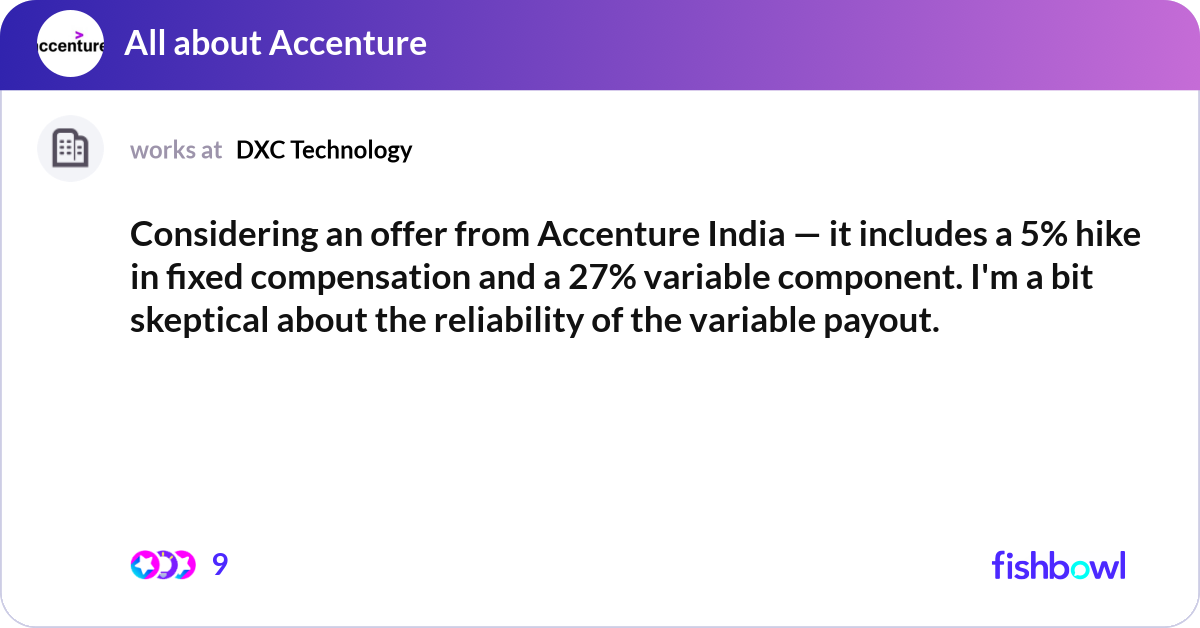 Considering an offer from Accenture India — it inc... | Fishbowl