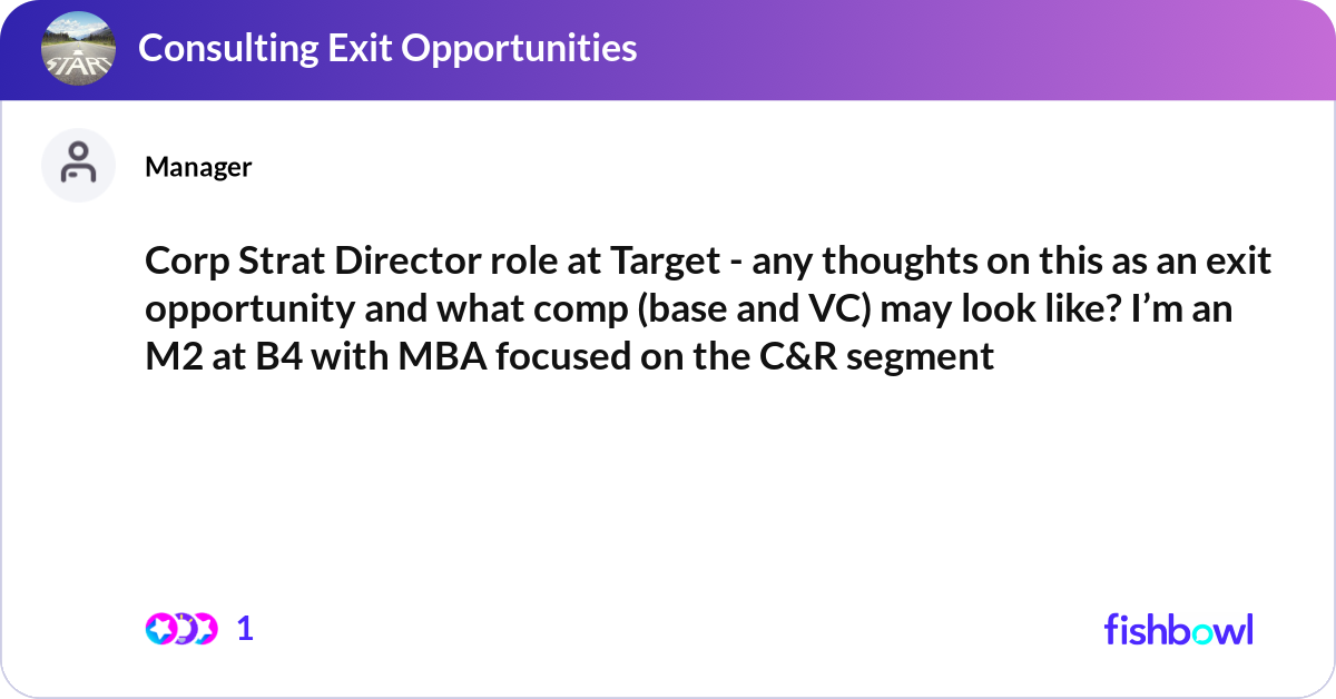 Corp Strat Director role at Target - any thoughts ... | Fishbowl