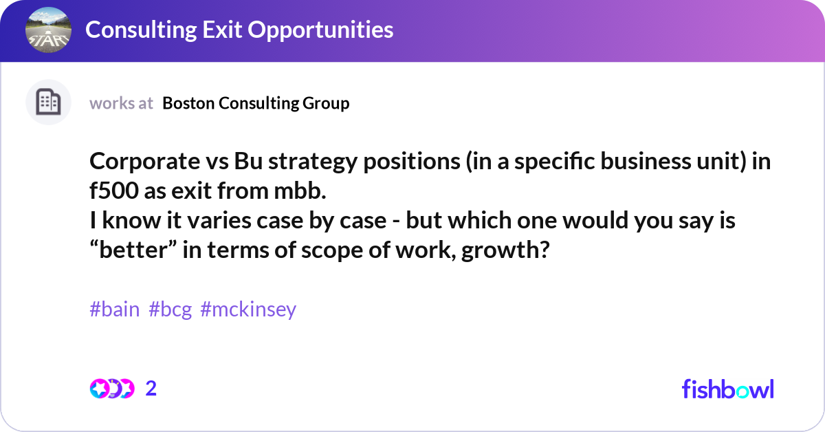 Corporate vs Bu strategy positions (in a specific ... | Fishbowl