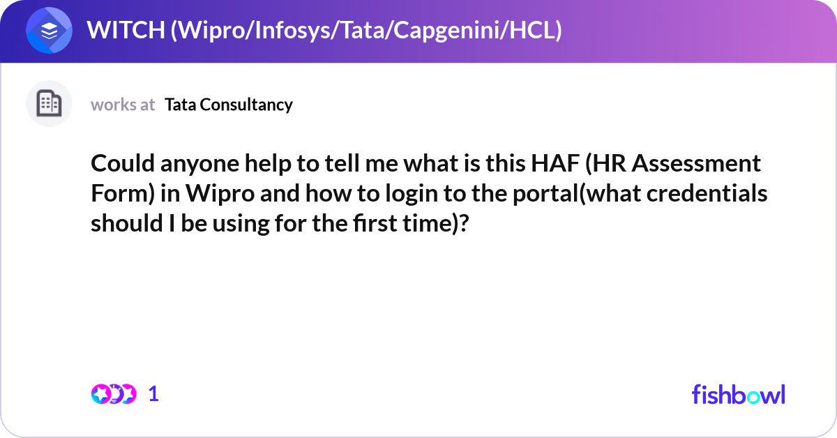 Could anyone help to tell me what is this HAF (HR ... | Fishbowl