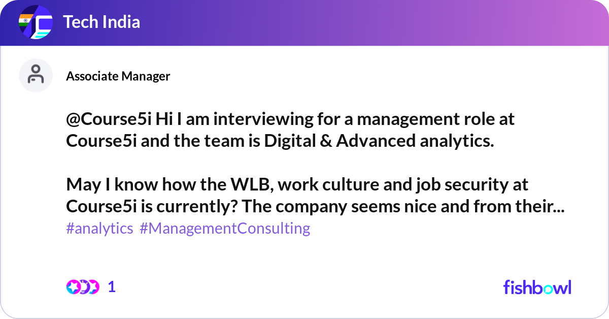 @Course5i Hi I am interviewing for a management ro... | Fishbowl