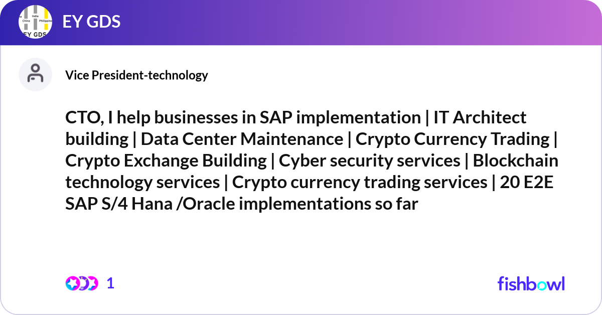 CTO, I help businesses in SAP implementation | IT ... | Fishbowl