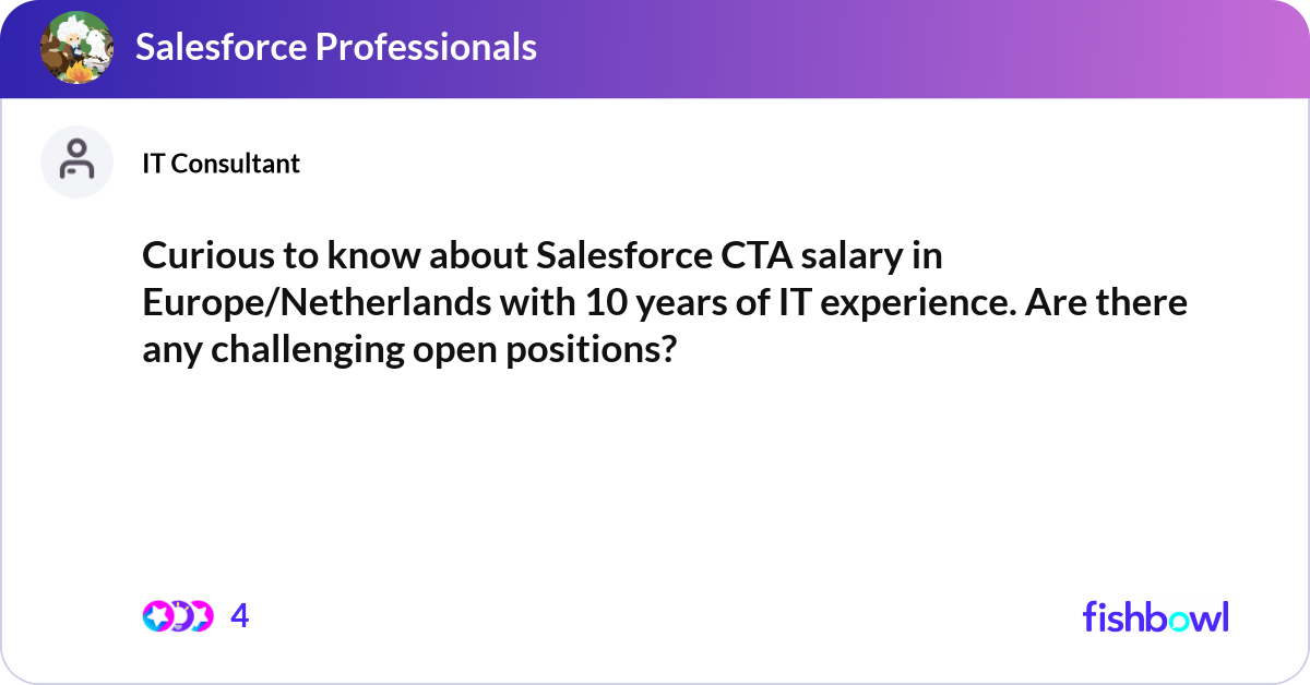 Curious to know about Salesforce CTA salary in Eur... | Fishbowl