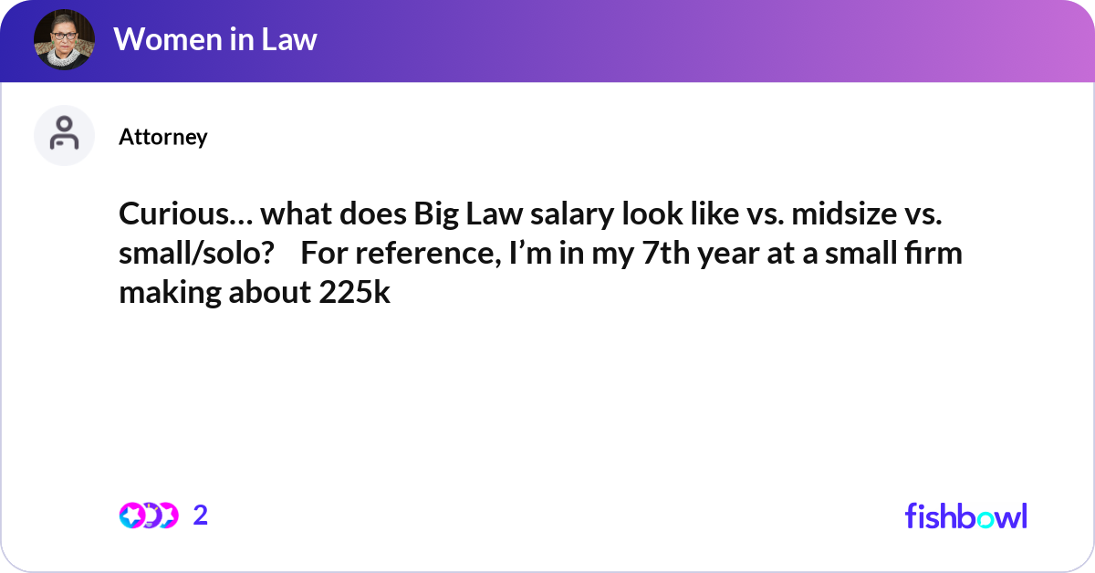 Curious… what does Big Law salary look like vs. mi... | Fishbowl
