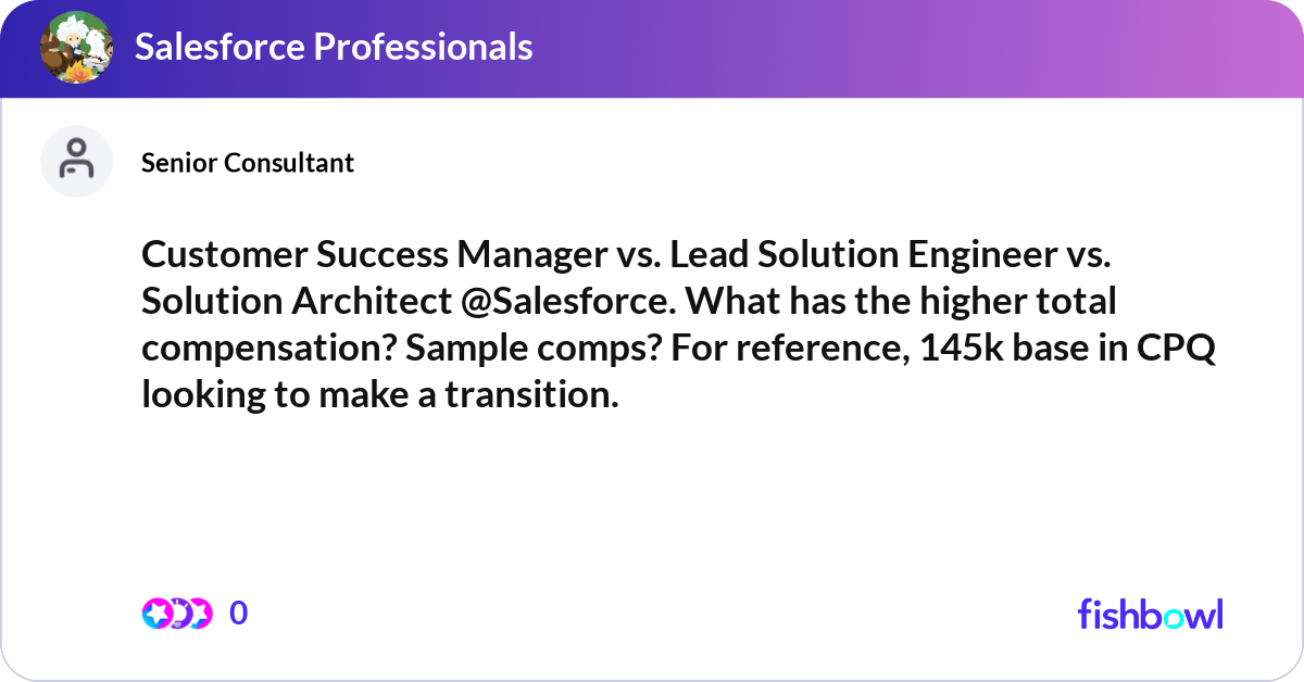 Customer Success Manager vs. Lead Solution Enginee... | Fishbowl