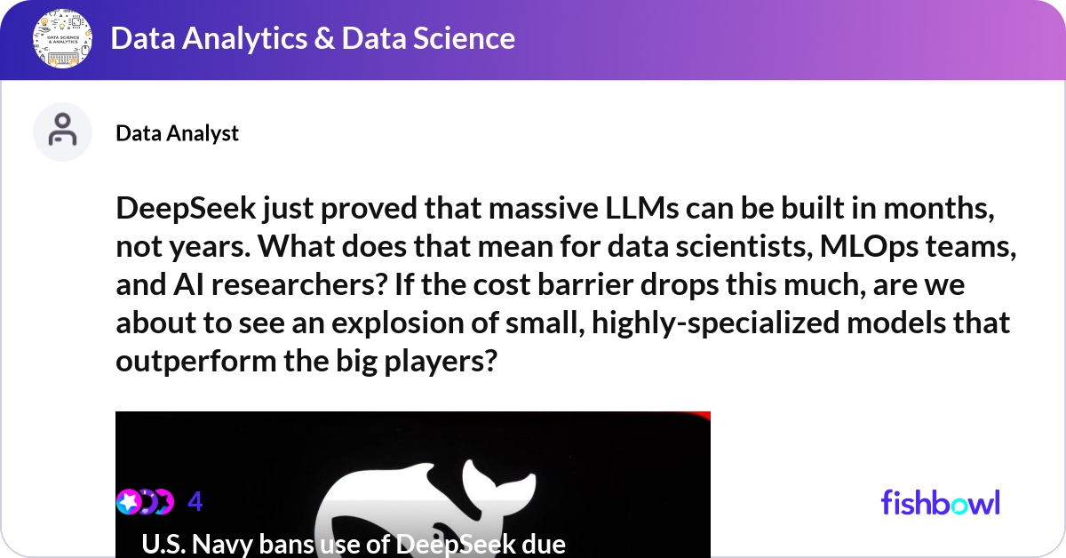 DeepSeek just proved that massive LLMs can be buil... | Fishbowl
