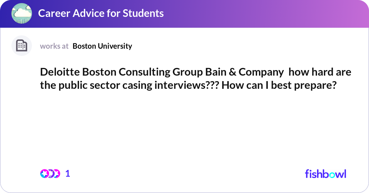 Deloitte Boston Consulting Group Bain & Company h... | Fishbowl