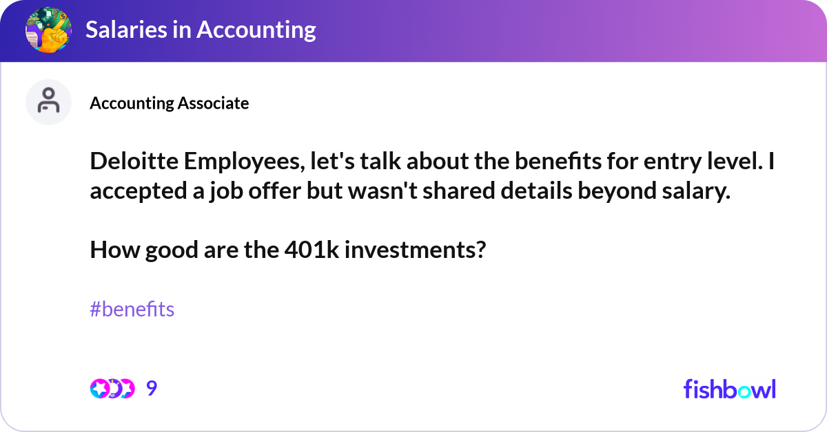 Deloitte Employees, let's talk about the benefits ... | Fishbowl