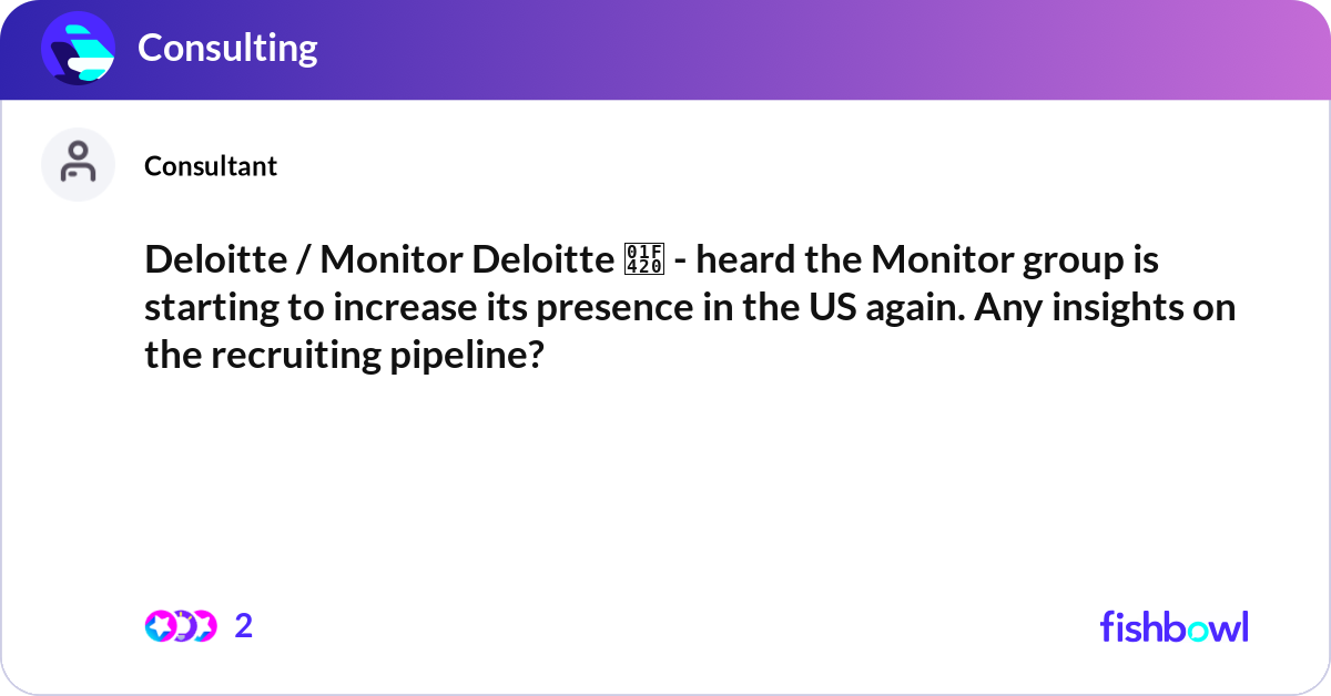 Deloitte / Monitor Deloitte 🐠 - heard the Monitor... | Fishbowl