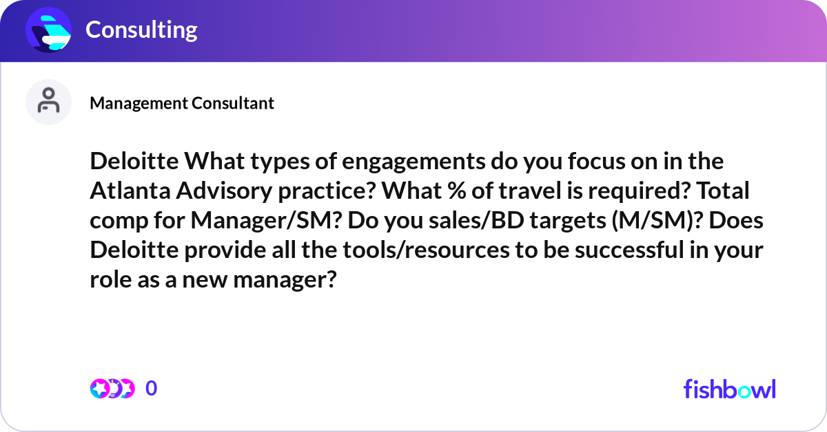 Deloitte What types of engagements do you focus on... | Fishbowl