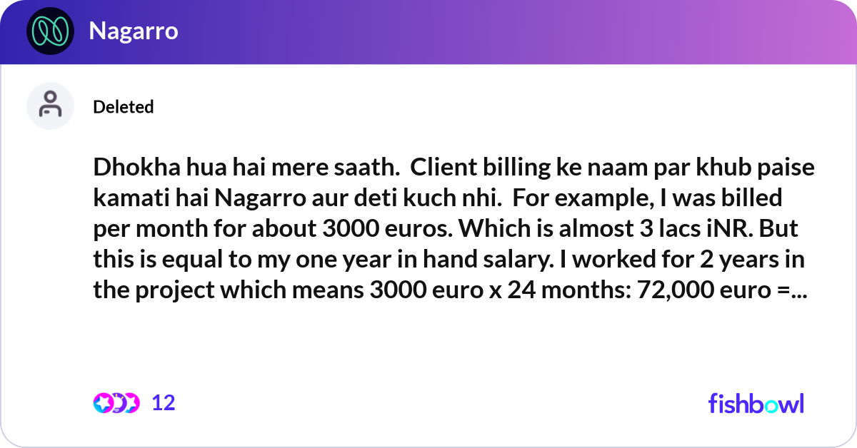 Dhokha hua hai mere saath. Client billing ke naam... | Fishbowl