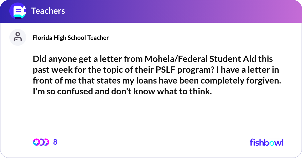 Did anyone get a letter from Mohela/Federal Studen... | Fishbowl