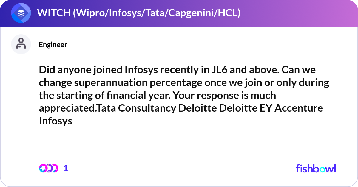 Did anyone joined Infosys recently in JL6 and abov... | Fishbowl