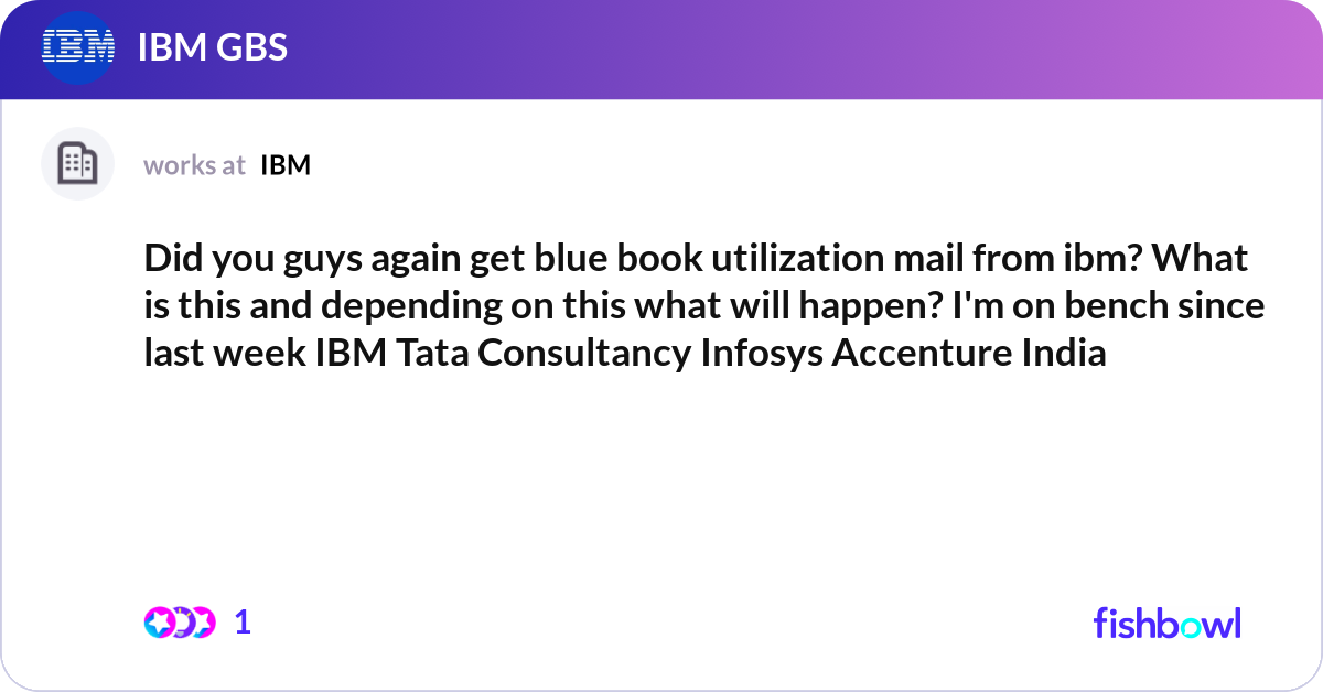 Did you guys again get blue book utilization mail ... | Fishbowl