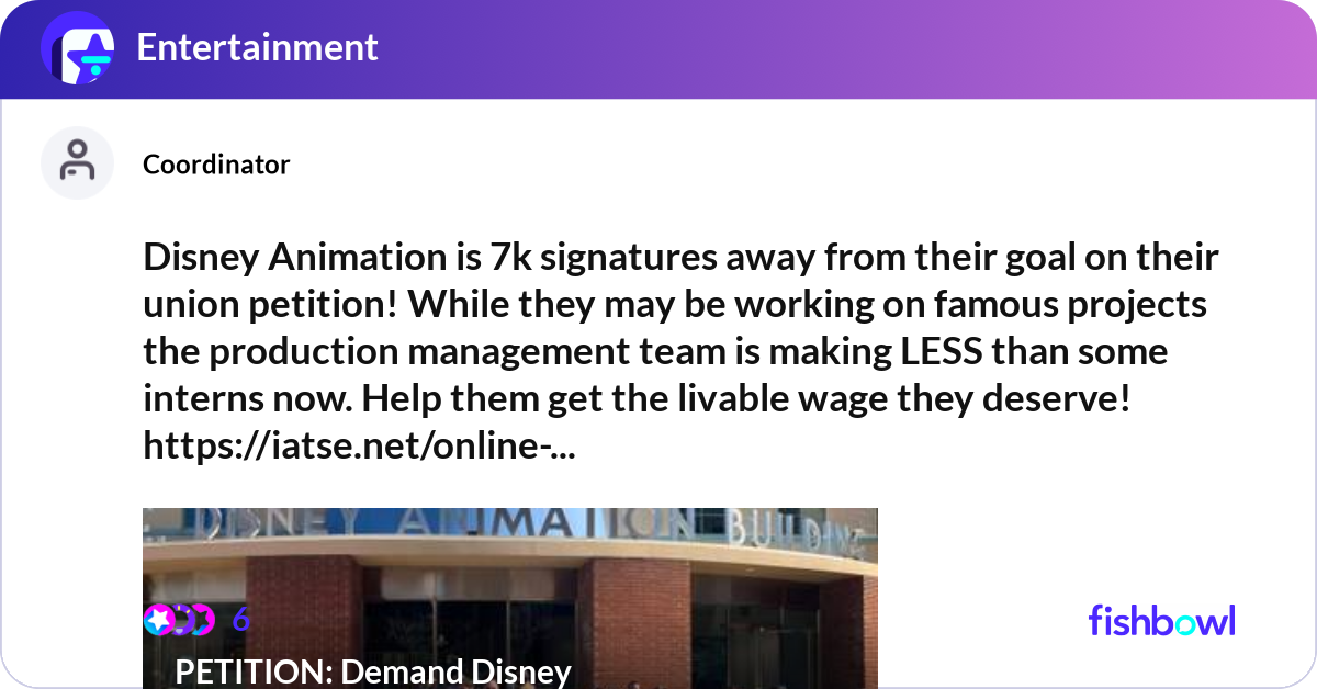 Disney Animation is 7k signatures away from their ... | Fishbowl