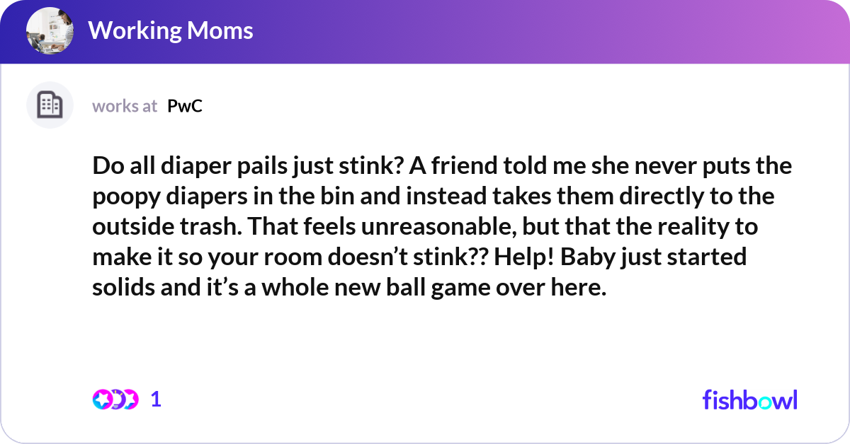 Do all diaper pails just stink? A friend told me s... | Fishbowl