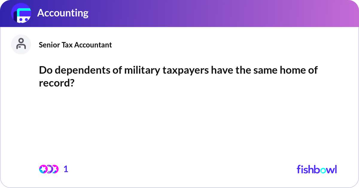 Do dependents of military taxpayers have the same ... | Fishbowl