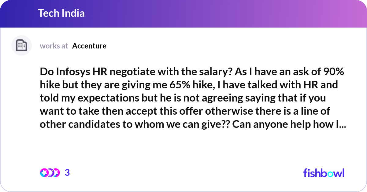 Do Infosys HR negotiate with the salary? As I have... | Fishbowl