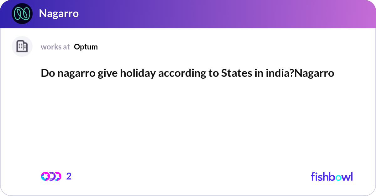 Do nagarro give holiday according to States in ind... | Fishbowl