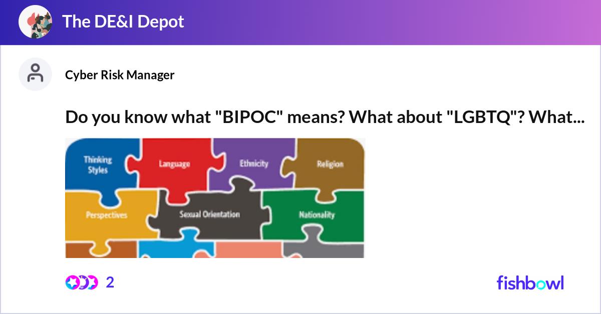 Do you know what "BIPOC" means? What about "LGBTQ"... | Fishbowl
