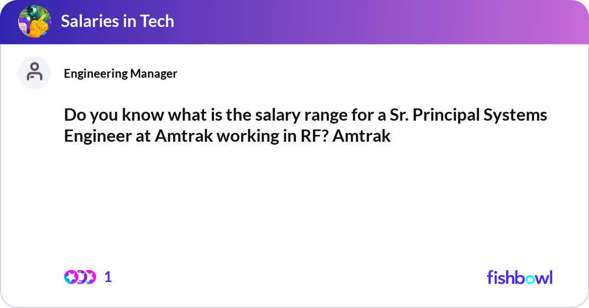 Do you know what is the salary range for a Sr. Pri... | Fishbowl