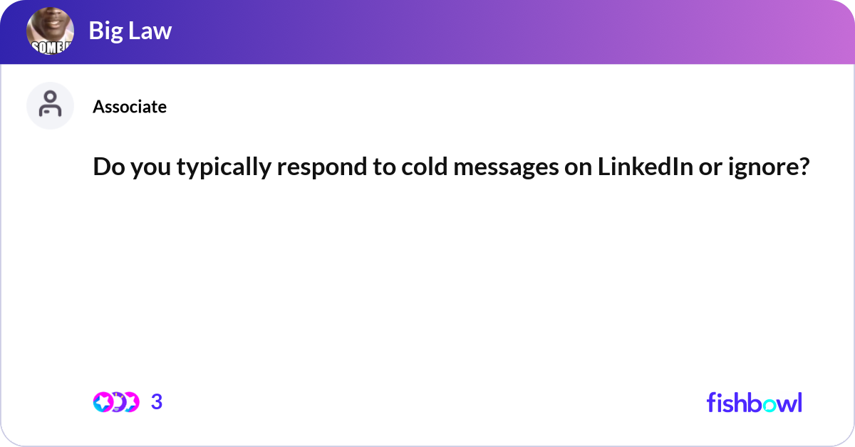 Do you typically respond to cold messages on Linke... | Fishbowl