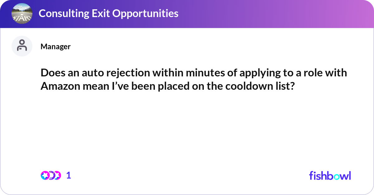Does an auto rejection within minutes of applying ... | Fishbowl