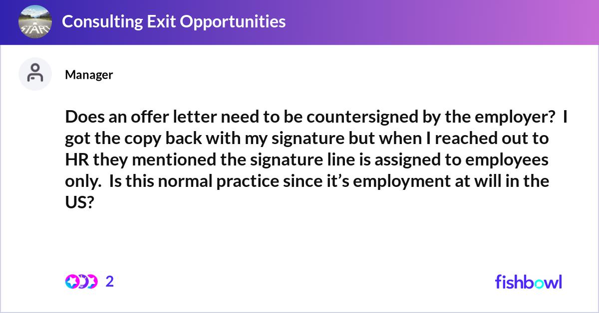 Does an offer letter need to be countersigned by t... | Fishbowl