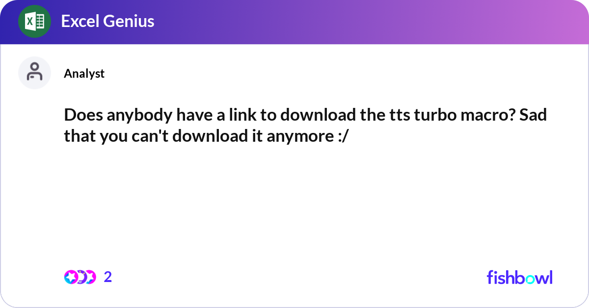 Does anybody have a link to download the tts turbo... | Fishbowl