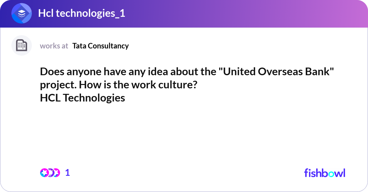 Does anyone have any idea about the "United Overse... | Fishbowl