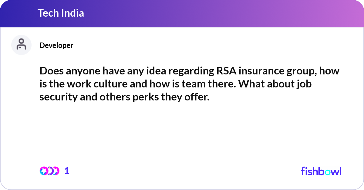 Does anyone have any idea regarding RSA insurance ... | Fishbowl