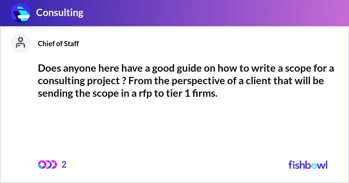 Does anyone here have a good guide on how to write... | Fishbowl