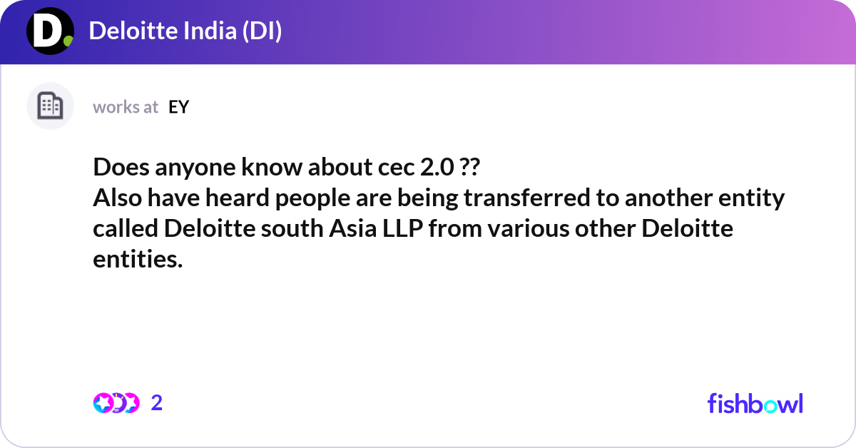 Does anyone know about cec 2.0 ?? Also have heard ... | Fishbowl
