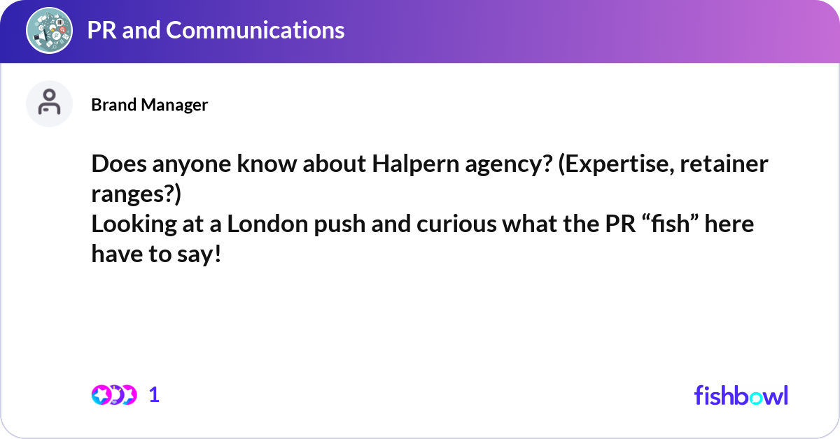 Does anyone know about Halpern agency? (Expertise,... | Fishbowl
