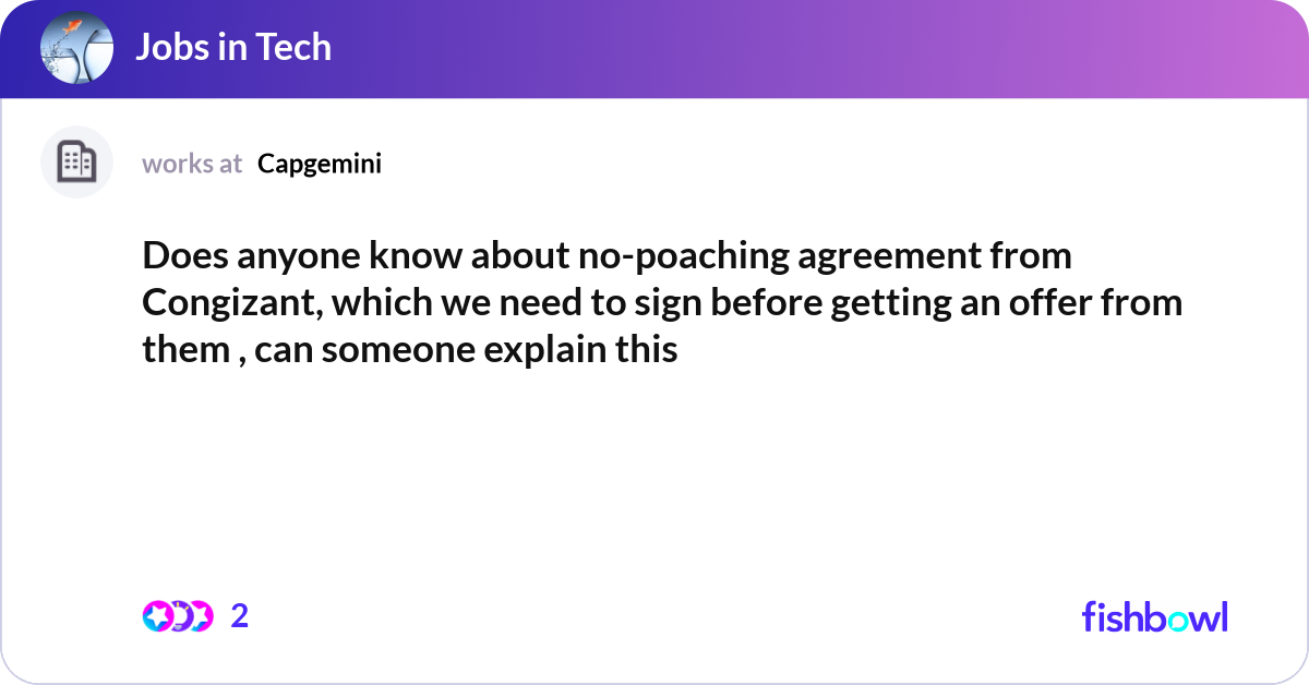 Does anyone know about no-poaching agreement from ... | Fishbowl